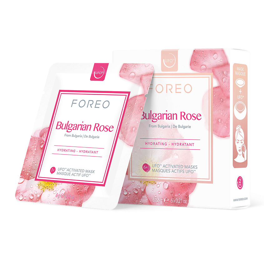 FOREO Увлажняющая маска для лица Bulgarian Rose для UFO, 6х6г купить по цене 1749₽ в ЛЭТУАЛЬ