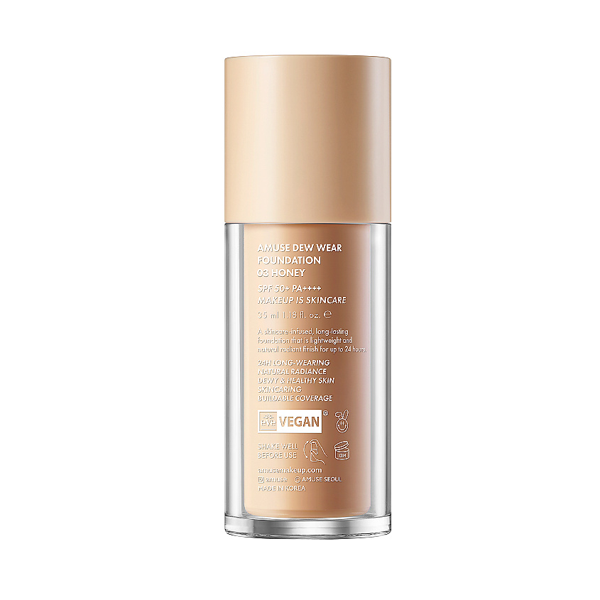 AMUSE Тональная основа для лица с сияющим финишем Dew Wear Foundation ...