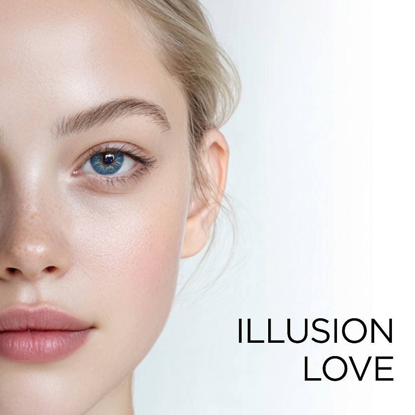 ILLUSION Цветные контактные линзы colors SHINE Love BLUE квартальные ...