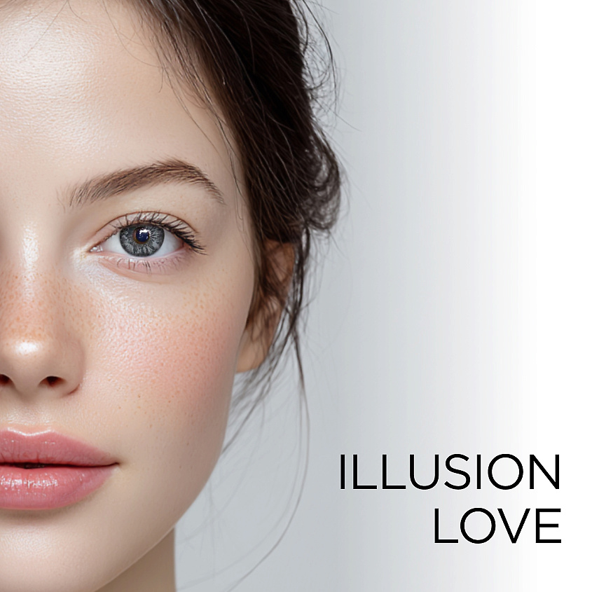 ILLUSION Цветные контактные линзы colors SHINE Love GREY квартальные ...
