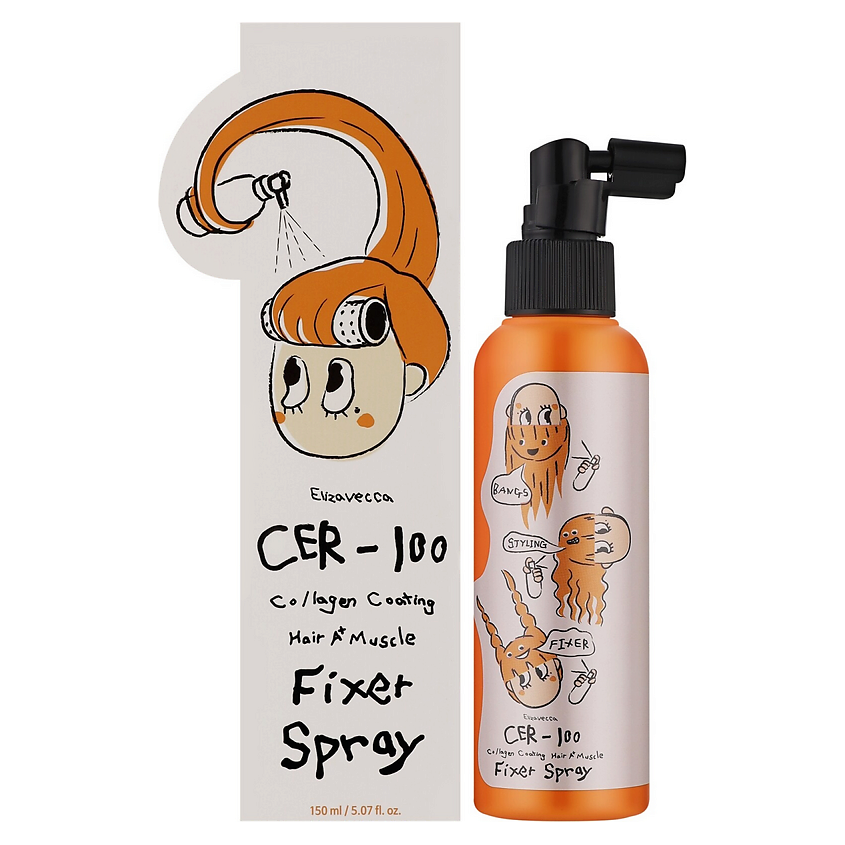 ELIZAVECCA Фиксирующий спрей для волос CER-100 Collagen Coating Hair A+ ...