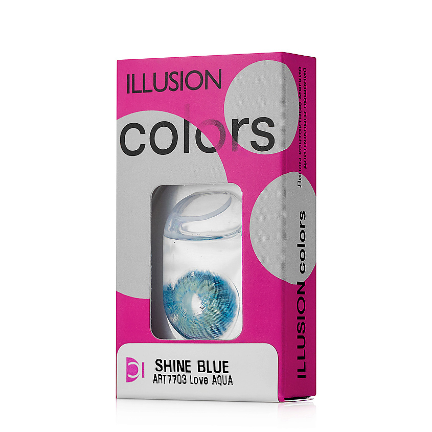 ILLUSION Цветные контактные линзы colors SHINE Love AQUA квартальные ...